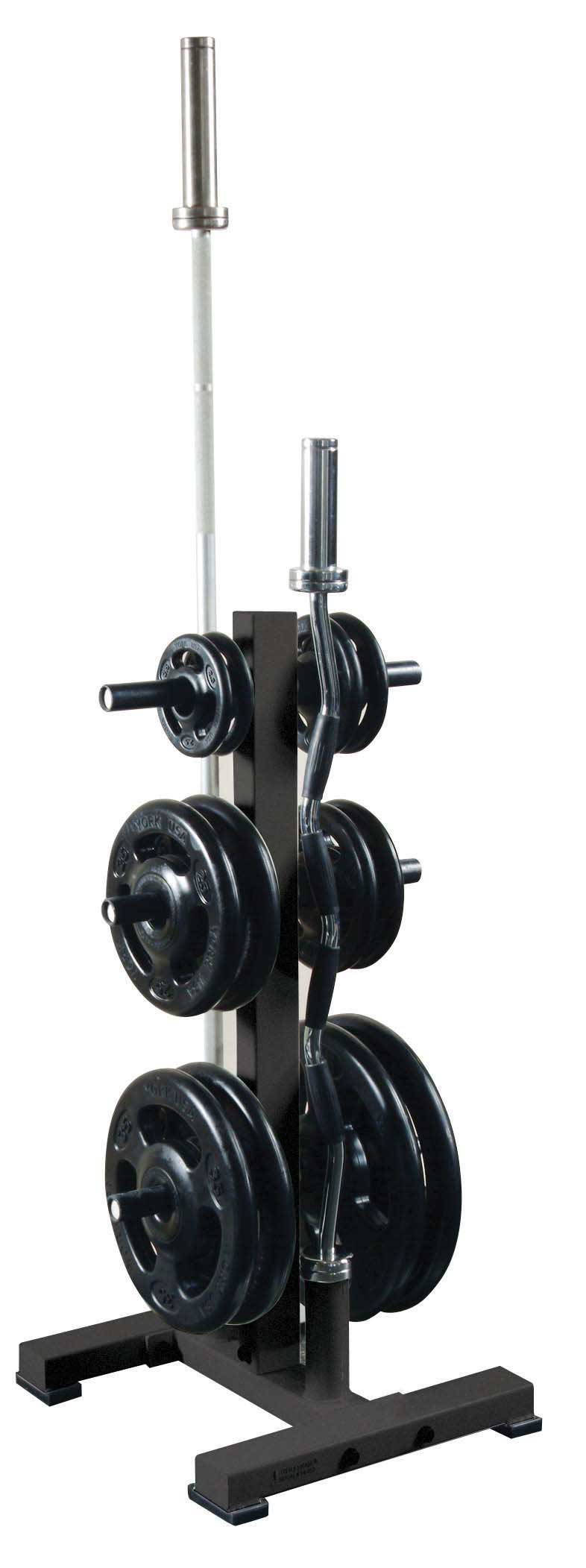 Olympic Plate Tree Rack with 2 Olympic Bar Holders - Chandler Sports
